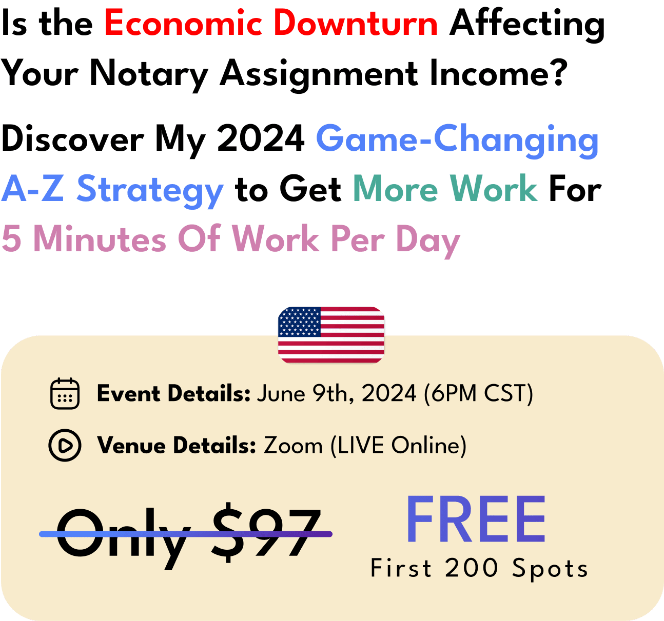 [LIVE EVENT] Notary Recession Proof Income